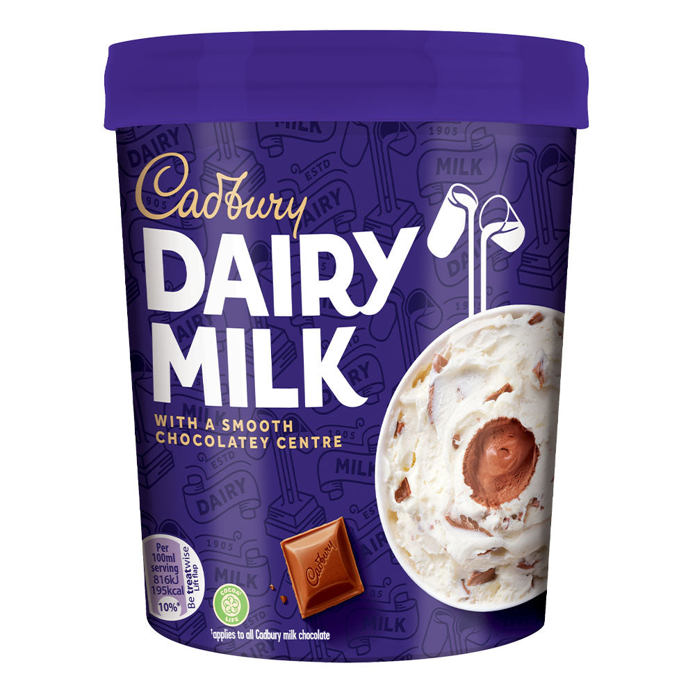 Cadbury Dairy Milk Core Tub Ice Cream 425ml – To your door Barrow